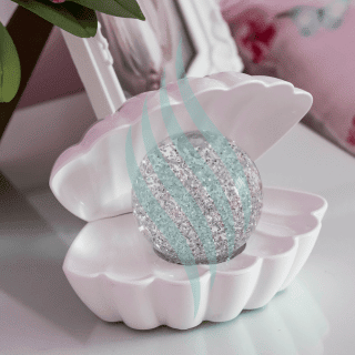 Sea Shell LED Glitter Lamp-White - Ashford Collection