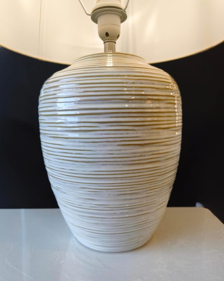 Cream Fluted Ceramic Lamp - Ashford Collection