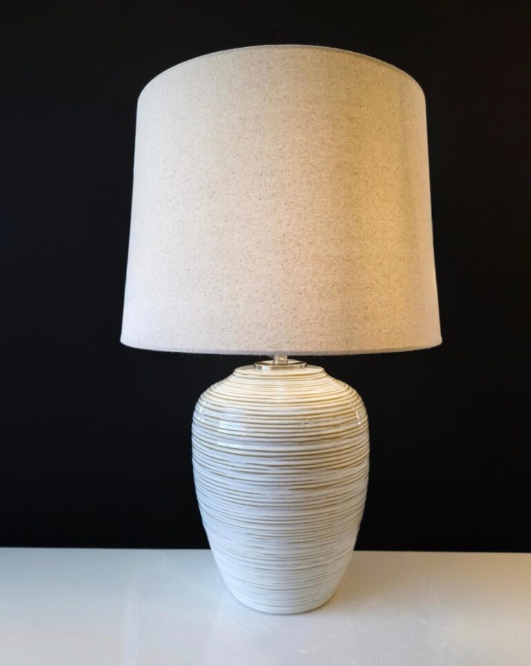 Cream Fluted Ceramic Lamp - Ashford Collection