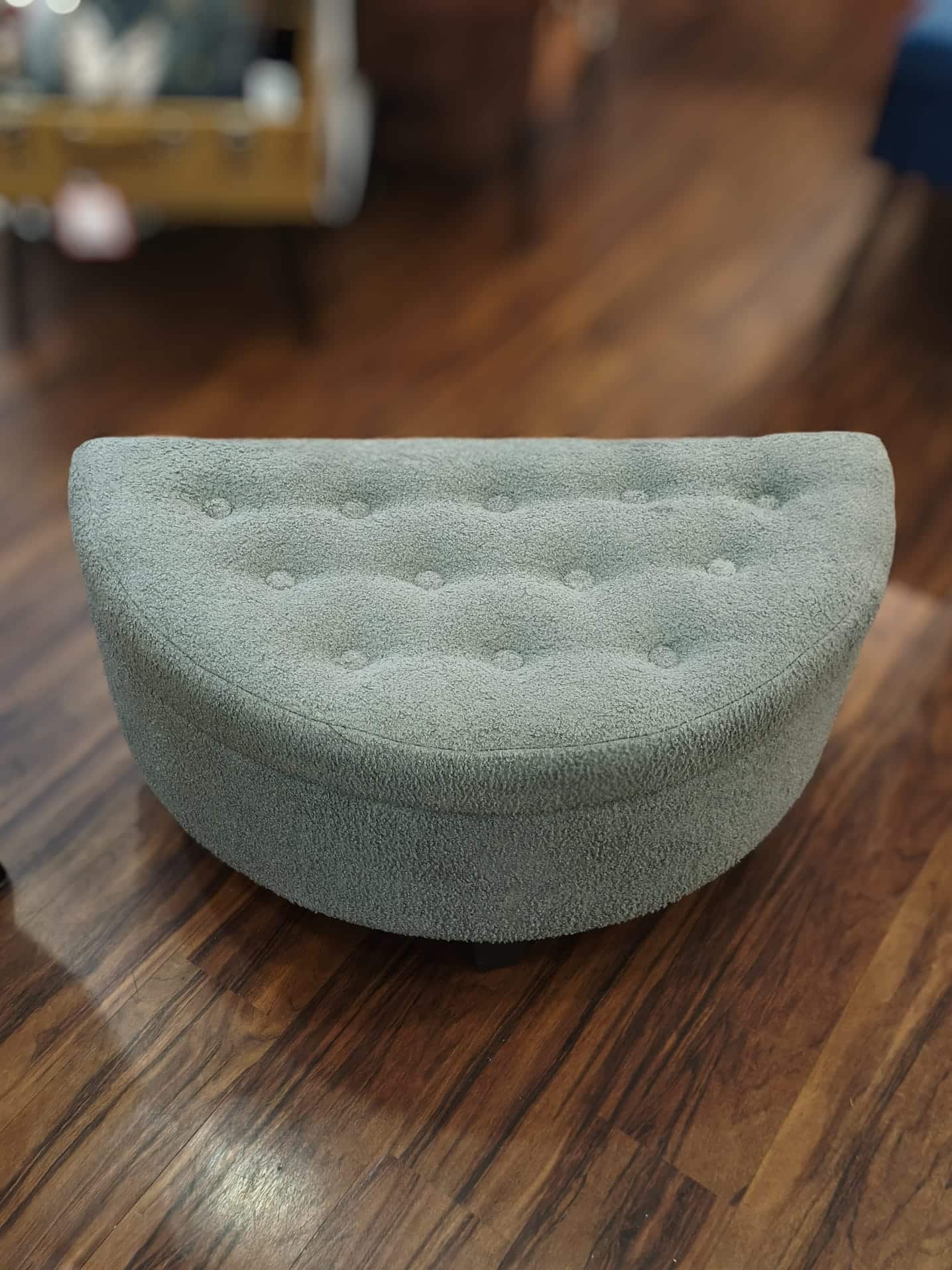 Grey Fabric Half Moon Stool - Ashford Collection